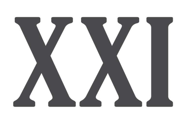 Roman Numerals 21 - Psfont tk